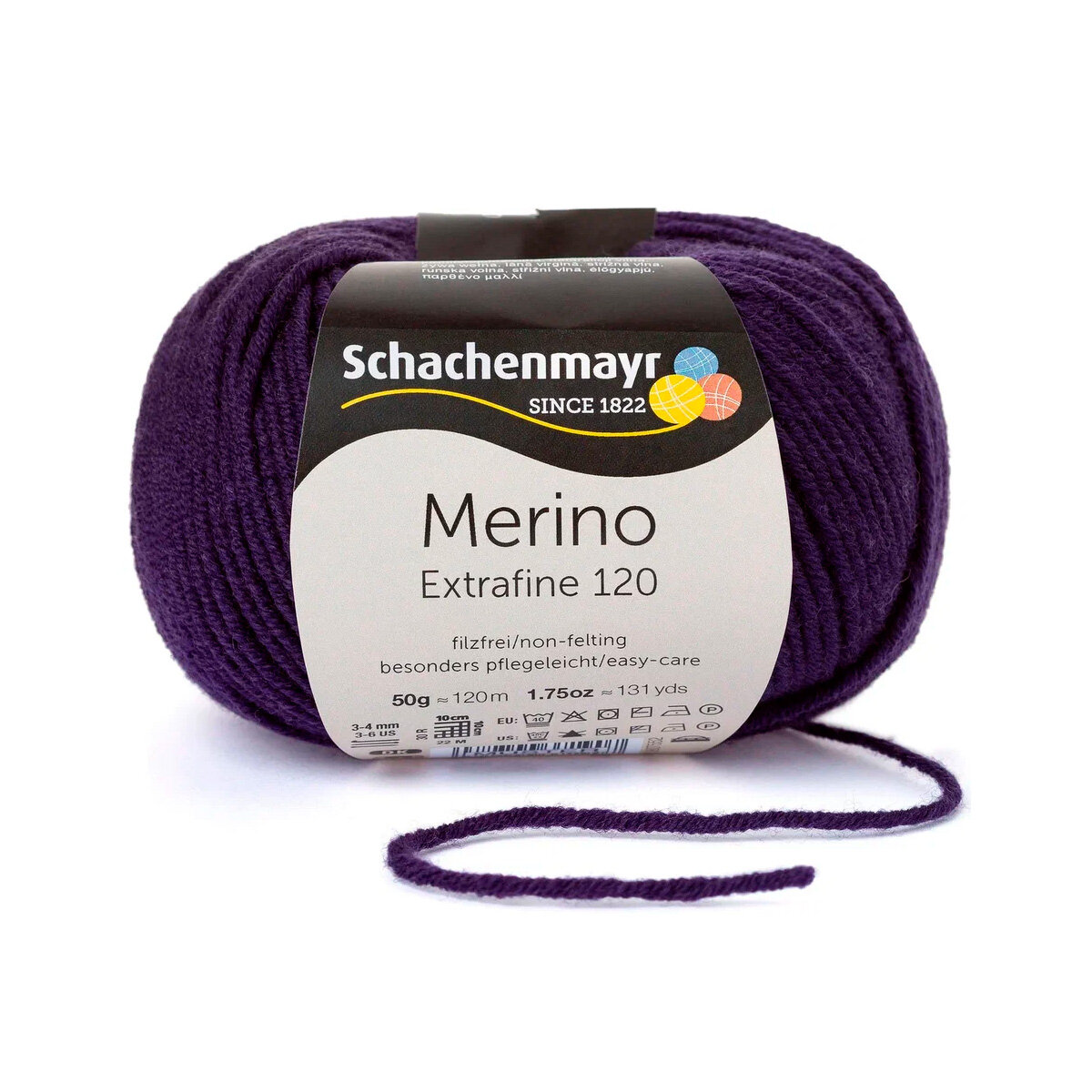 Merino Extrafine 120 /Мерино Экстрафайн 120/ пряжа Schachenmayr, MEZ, 9807552 (00149, *, aubergine (баклажан), фиолетовый)
