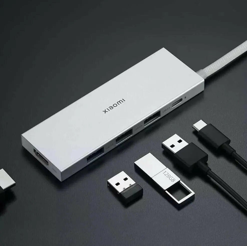 Многофункциональный USB-C хаб/ Док-станция 5 в 1 Xiaomi Type-C BHR6812CN, черный