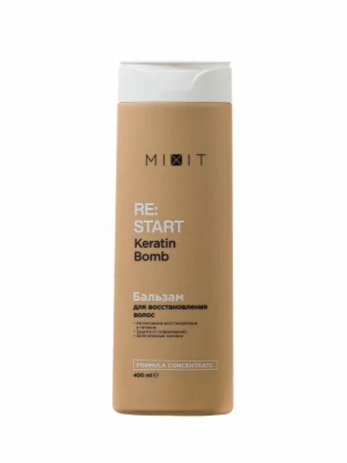 MIXIT RE: START, Бальзам-ополаскиватель для интенсивного восстановления поврежденных волос, 400 мл