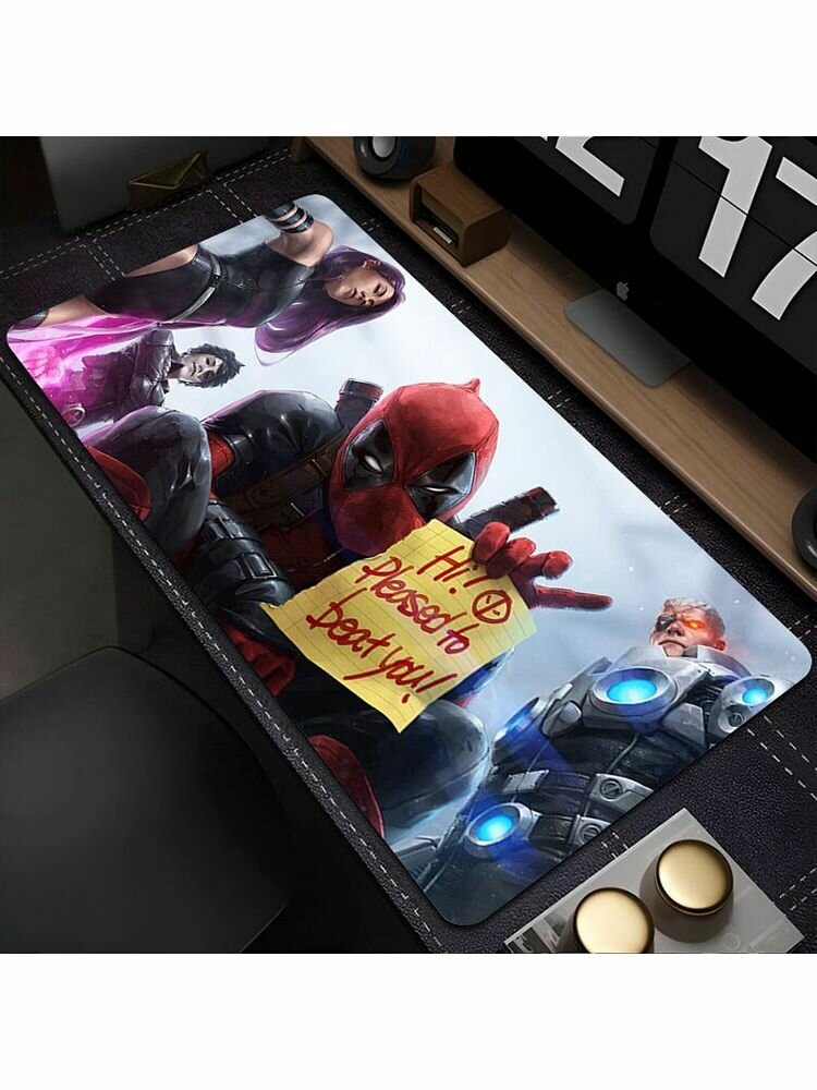 Deadpool Игровой коврик для мыши серии Marvel, аксессуары для ПК, клавиатура, настольное нескользящее одеяло 40x90xxl