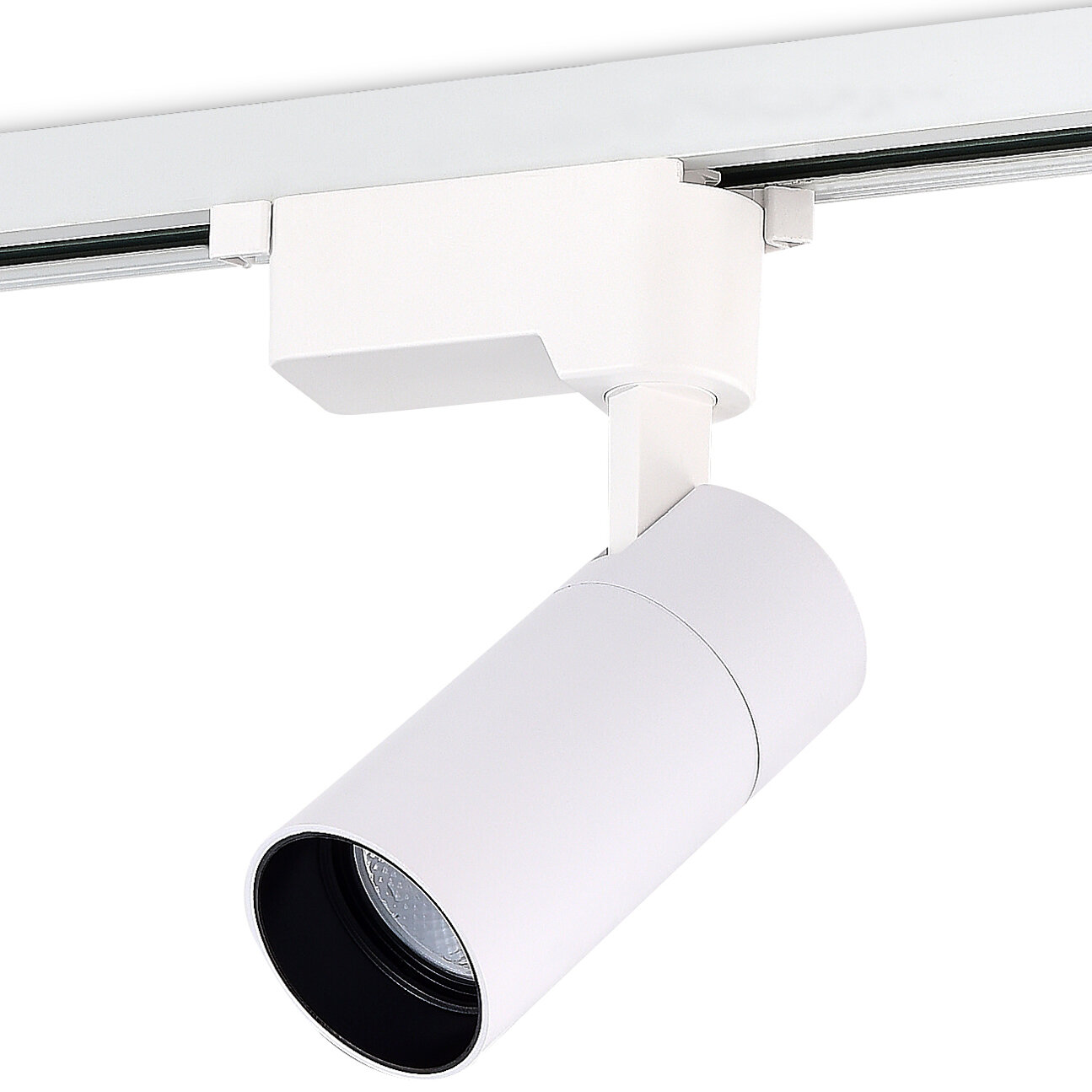 Светильник для однофазного шинопровода 10Вт, 800Лм, 36°, 4000К, D55хH120мм, поворотный, IP20, Ra>80, встроенный блок питания, цвет - белый