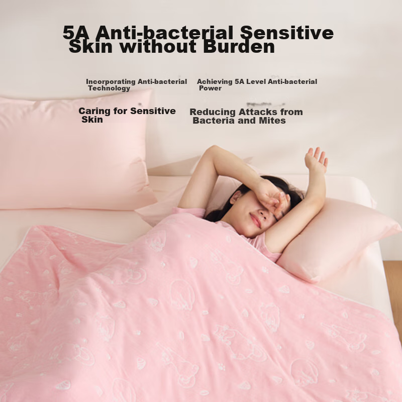 Hengyuanxiang Towel Blanket, Pure Cotton, Class A Antibacterial, Six-Layer Gauze, All-Cotton Quilt, Air Conditioning Blanket, Thickened, 2.1 Jin, Soft Cute Baby