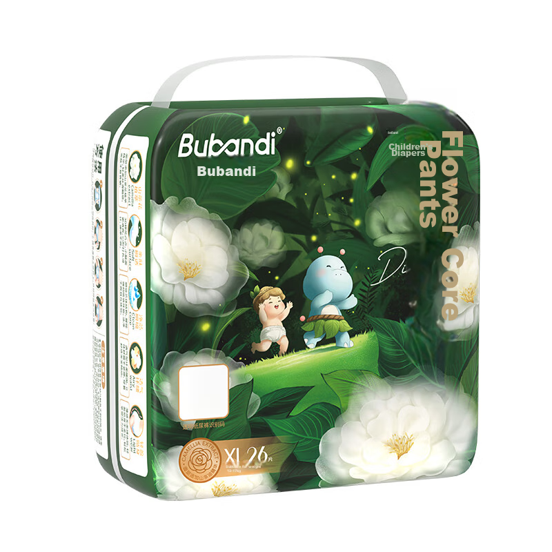 Bubandi Camellia Core Pants Diapers, XL Size, 104 Pieces, Ultra-Thin, Breathable, Unisex, for Baby Boys And Girls