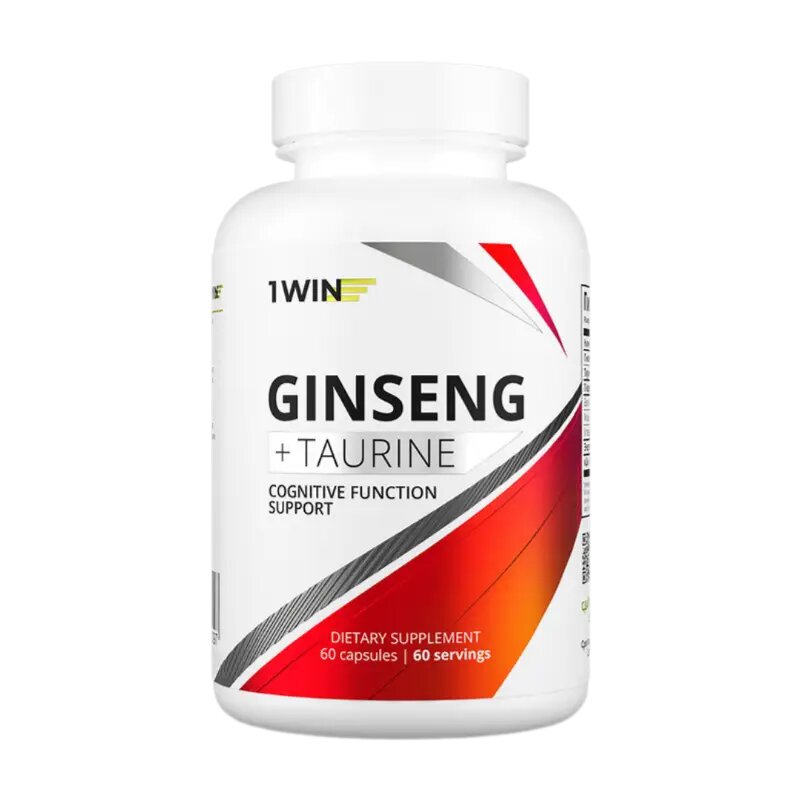 1WIN Женьшень + таурин / Ginseng + taurine капсулы массой 675 мг 60 шт