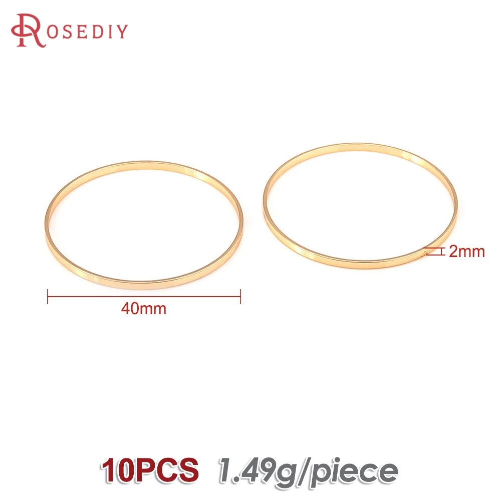 Латунные круглые закрытые кольца Rosediy 18к золотистого цвета Бежевый, 48509-18K Gold Color