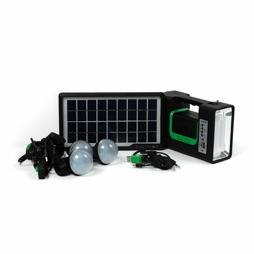 Фонарь GDLite 10, кемпинговый, с солнечной батареей, USB-зарядкой