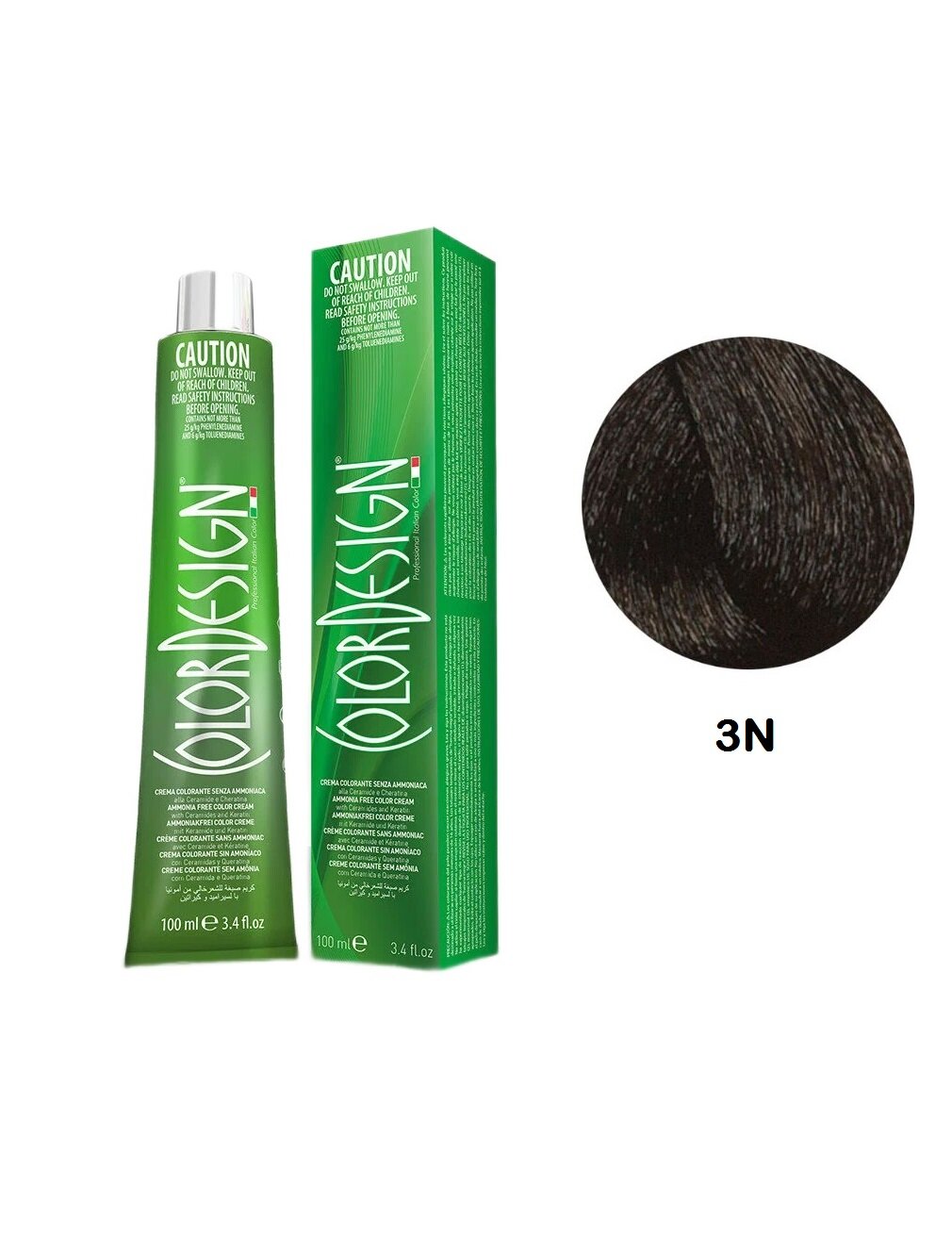 Colordesign Ammonia Free Колор Дизайн Краска для волос без аммиака 100 мл - Colordesign 3N dark brown