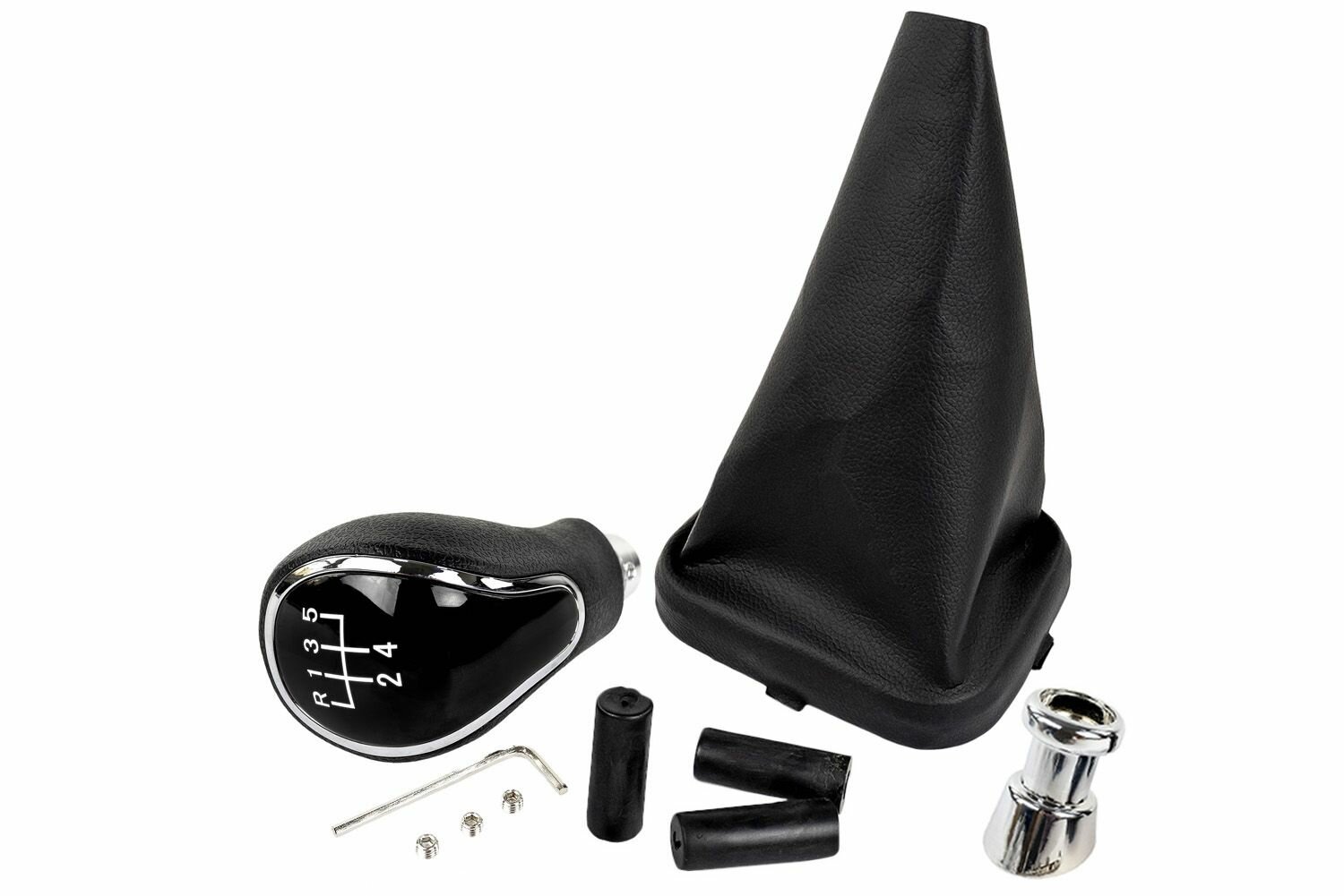 Ручка КПП хром с белой подсветкой и кожухом для ВАЗ 2113, 2114, 2115