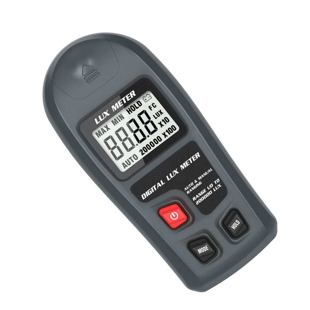 Цифровой измеритель освещенности, портативный фотометр, ЖК-дисплей, диапазоны 0-200 000 для точного измерения уровня освещенности