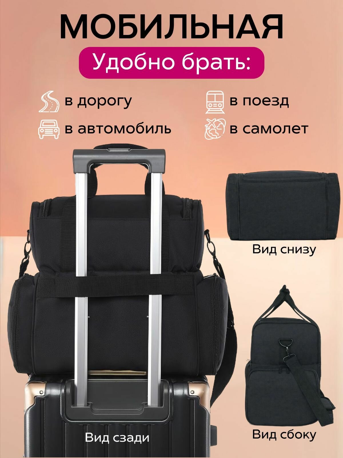 Косметичка Anderlen, ширина: 24 см., высота: 34 см., длина: 37 см., , черный — фото 1