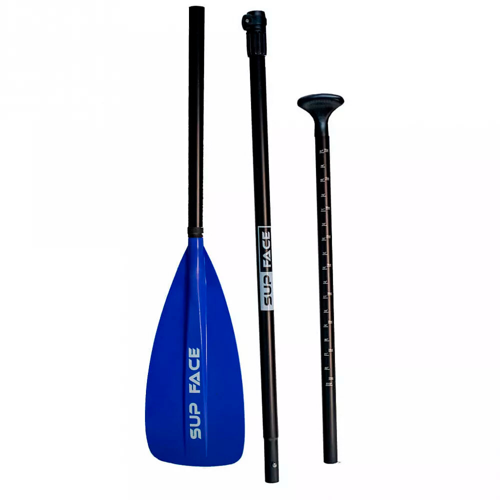 Весло для sup-доски SUP face 3-частное алюминий+нейлон, разборное, Синий / Весло для сапборда, сап борда, supboard, sup board