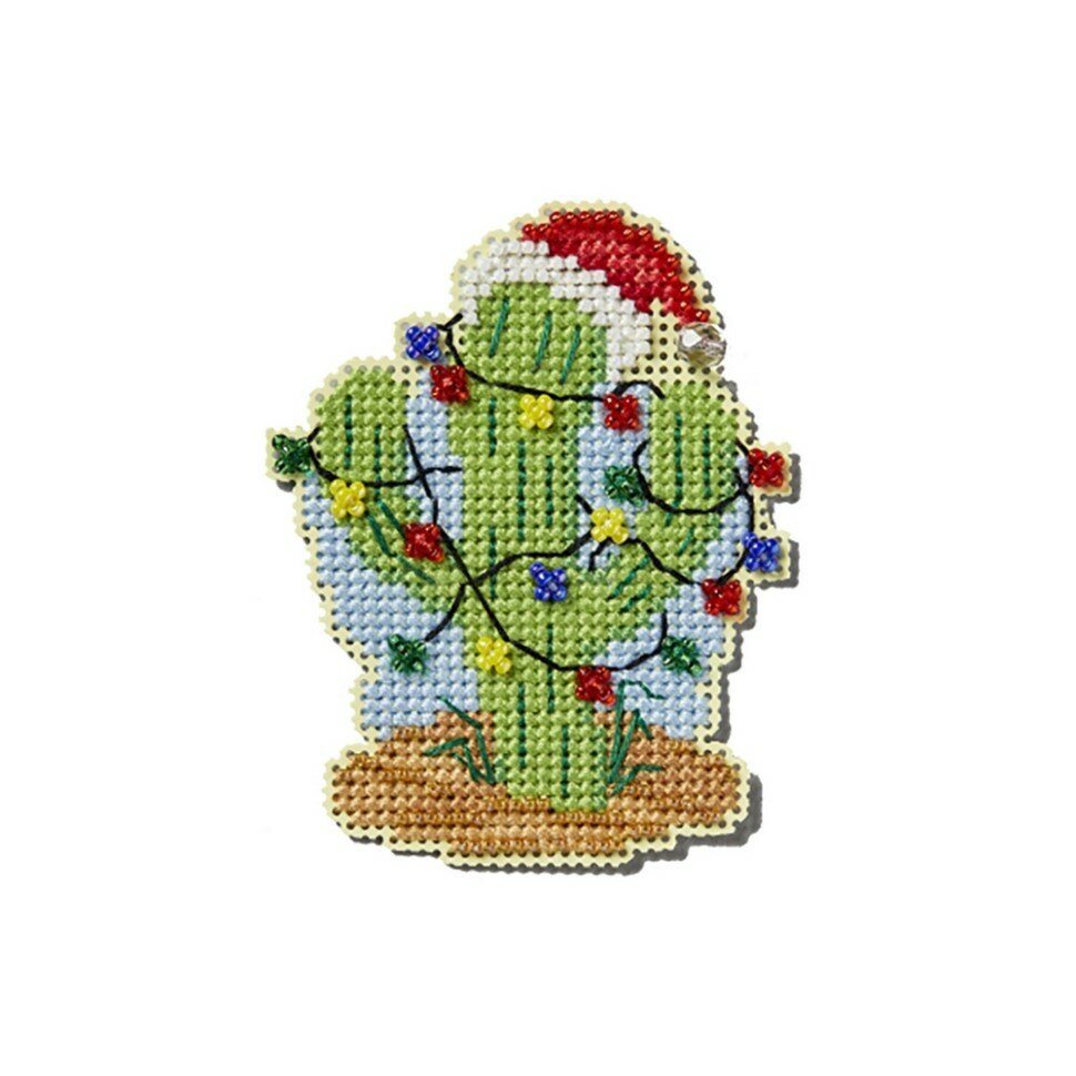 Набор для вышивания Mill Hill MH182435 Christmas Cactus (Рождественский кактус), Счетный крест, 6.35 x 8.15 см