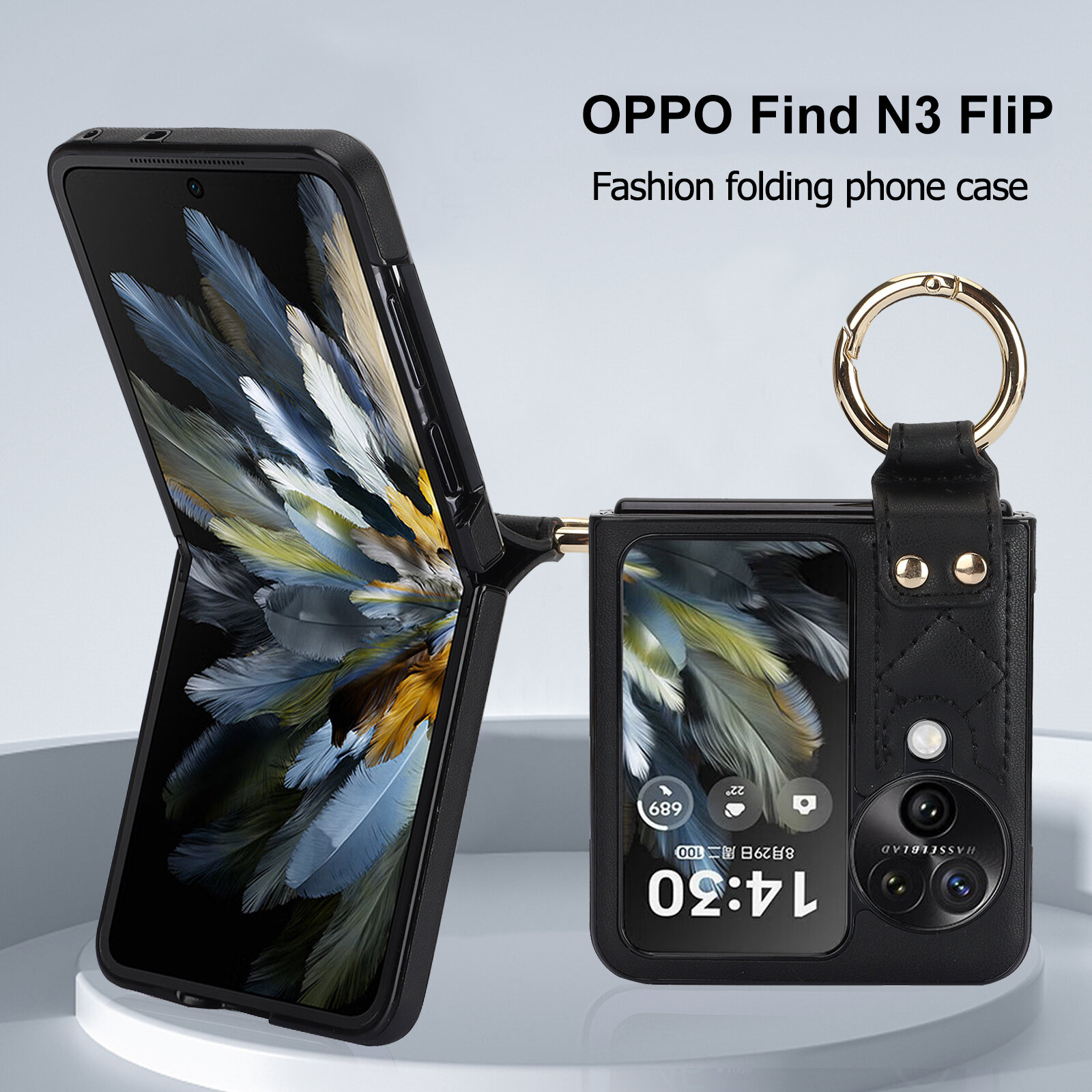 Подходит для OPPO Find N3 Flip / Оппо Файнд Н3 Флип Модный Чехлы для телефонов, с защитой камеры и с подставкой противоударный, Файнд Н3 Флип, подставка, soft touch,360° Полная защита, резина, пластик