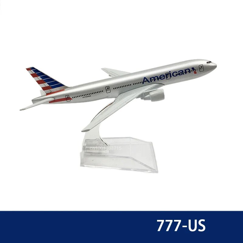 Металлическая модель самолета American Boeing 777-US, белый