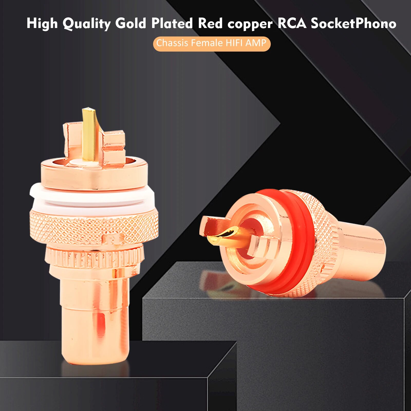 RCA разъёмы Preffair золотые медные, комплект 4pcs