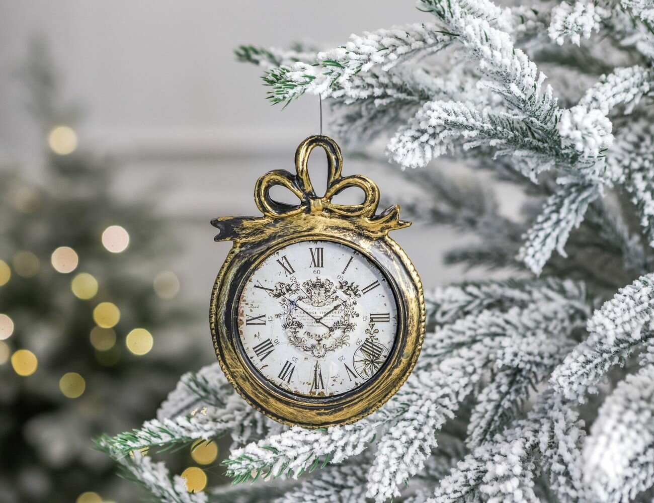 Ёлочное украшение часы клермон, пластик, 12 см, Goodwill PL52632-1