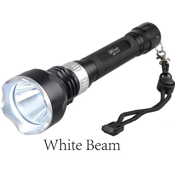 TOPCOM Подводный фонарь для дайвинга 100м T6 белый + красный + УФ White color