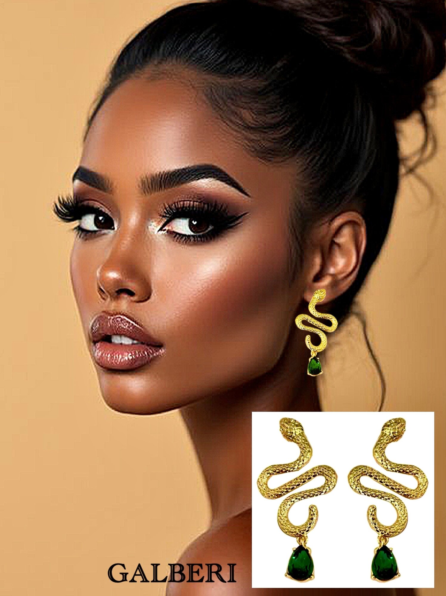 Серьги, искусственный камень, стекло