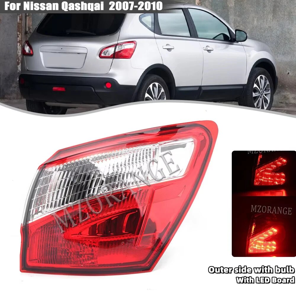 Автомобильный внешний задний фонарь для Nissan Qashqai 2008-2015, европейская версия, аксессуары для тормозных противотуманных фар, автомобильные пр