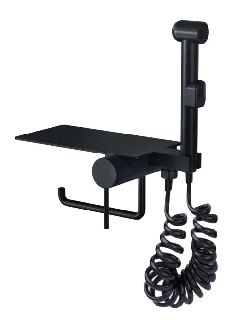Гигиенический душ Bronze de Luxe Scandi 708/1B встраиваемый, скрытого монтажа, со смесителем, черный, матовый, латунь, рычажный, смеситель для биде