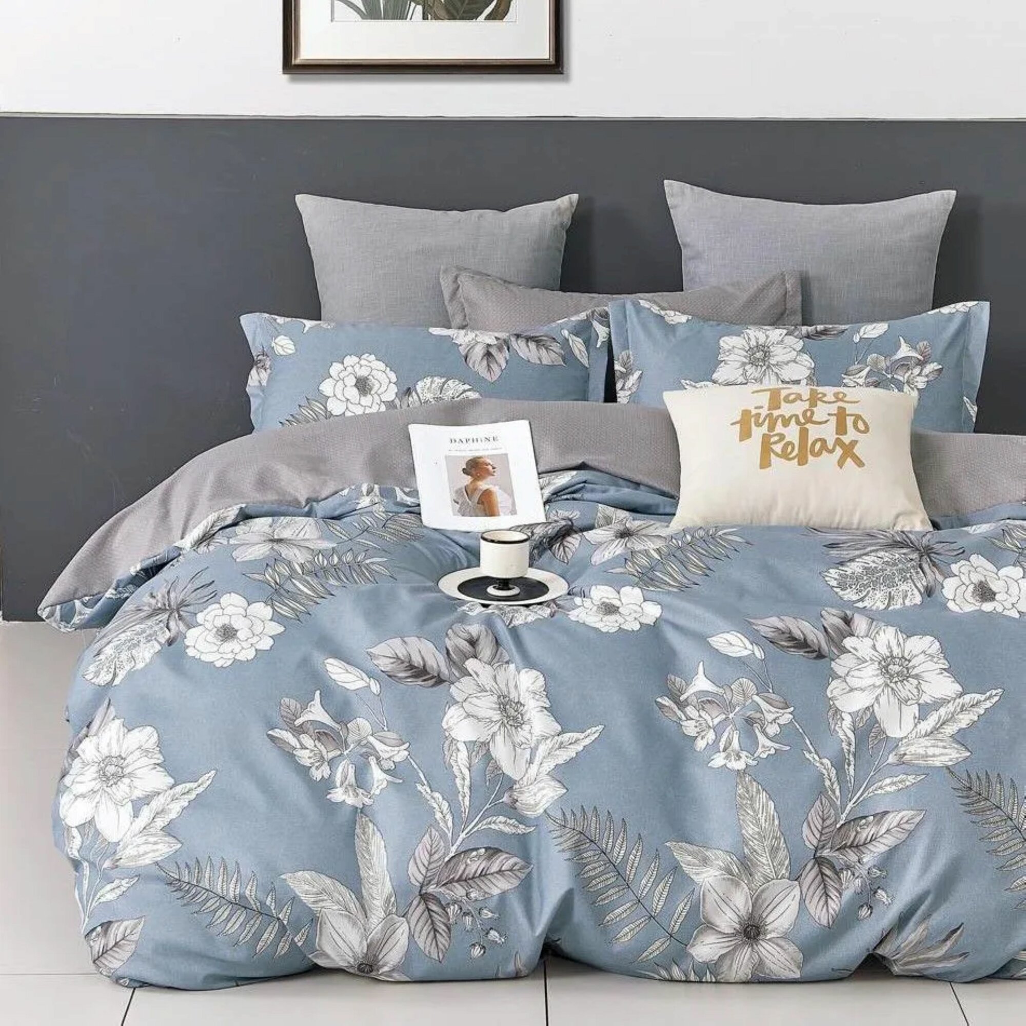 Постельное белье Семейное Boris Dense , 2 пододеяльника, комплект из 7 предметов, мягкое как бархат