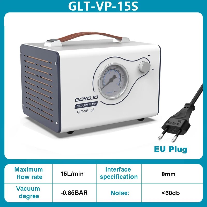Портативный вакуумный насос GLT-VP-15S, EU Plug