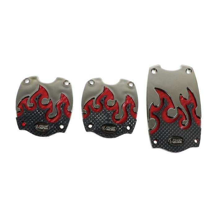 Накладки на педали Cartage Автомобильные, антискользящие, красные, 3 шт