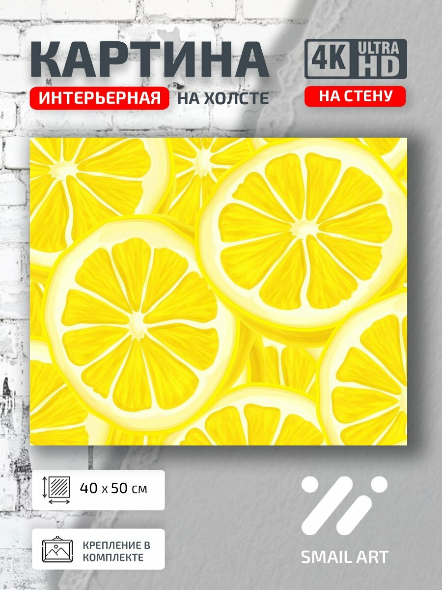 Картина на холсте интерьерная 40 на 50 на стену Дольки Mood для офиса атмосфера интерьер