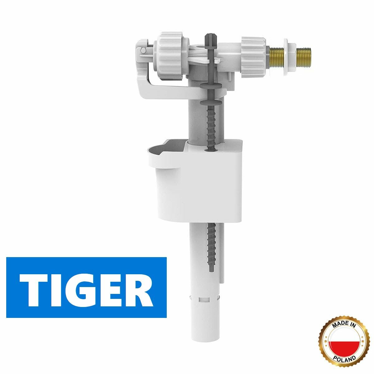 Заливной клапан совместимый с инсталляцией CERSANIT TIGER наполнительный впускной арт. S-IN-LEON-C2170 K.K.POL, арматура наполнения бачка унитаза с металлической резьбой 3/8"