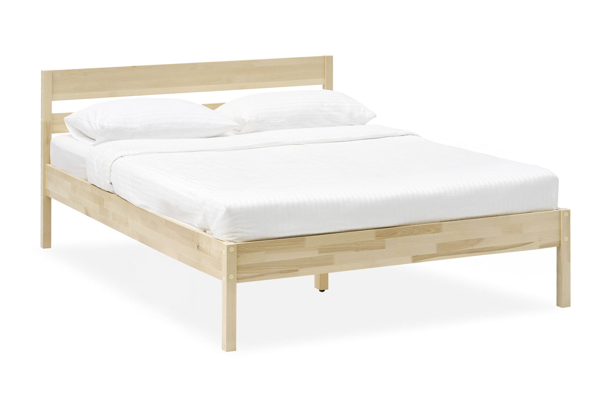 Кровать двуспальная Нонтон Эко-Массив, 140x200 см, рейка, массив дерева