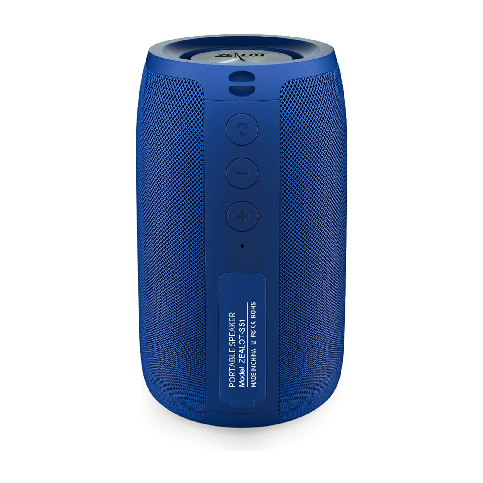 Bluetooth Speaker Zealot, портативный, водонепроницаемый, беспроводной, Dual Pairing, Bluetooth 5.0, PMPO 10W, выходная мощность 5W, встроенный микрофон, канал 1, емкость батареи 1500mAh, время работы 1500 минут, для дома и вечеринок (Синий), пакет: