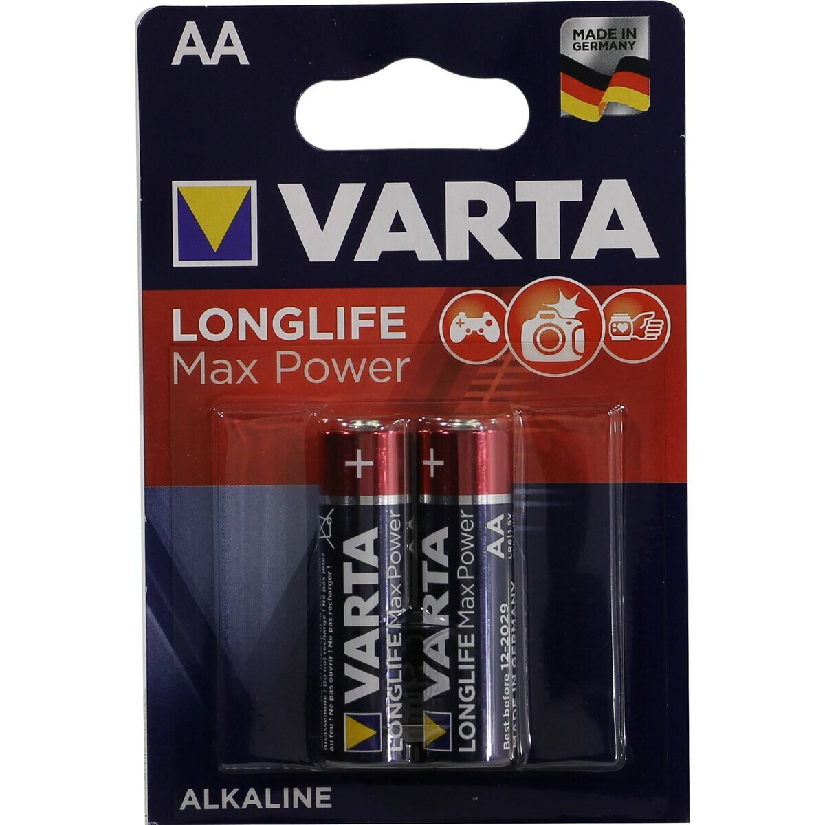 VARTA LONGLIFE Max Power 4706-2, Size"AA", 1.5V, щелочной (alkaline) уп. 2 шт