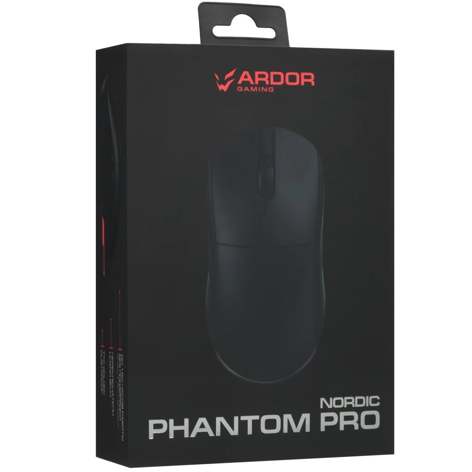 Мышь беспроводная/проводная ARDOR GAMING Phantom PRO Nordic [ARDW-PHN3395-BK] черный