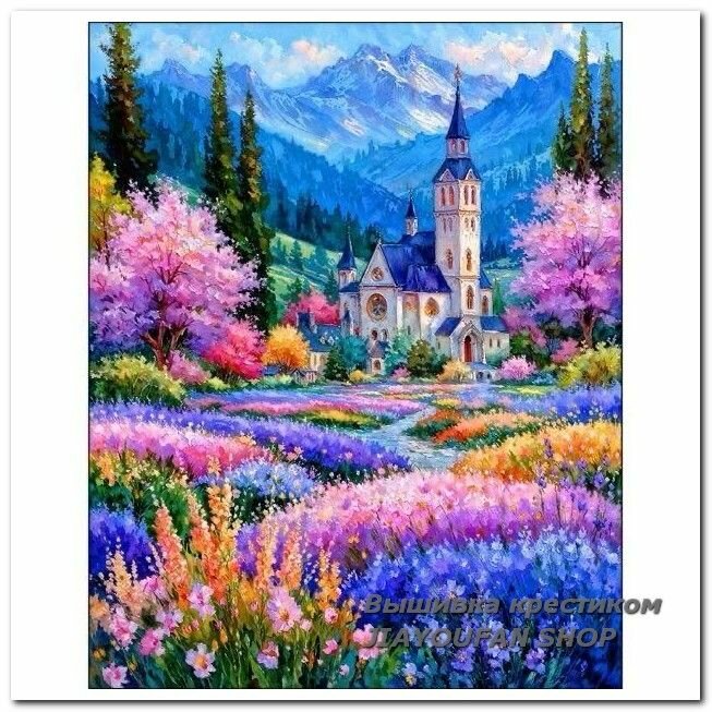 Набор для вышивания крестом, 14 Канiteй (14CT), канва 50x60 см, готовая вышивка 40x50 см