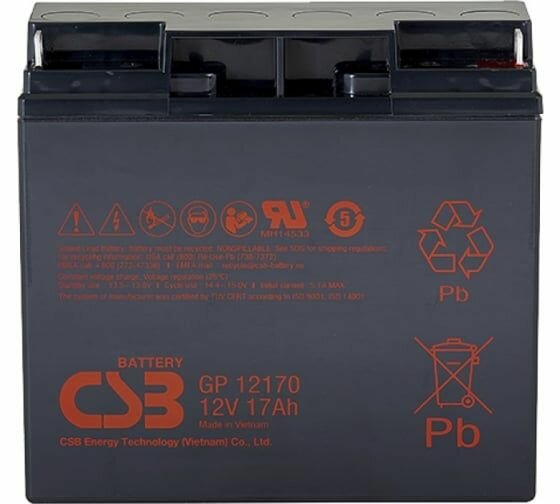 Аккумулятор для ИБП CSB GP12170 B3 12В, 17 Ач УТ-00000089