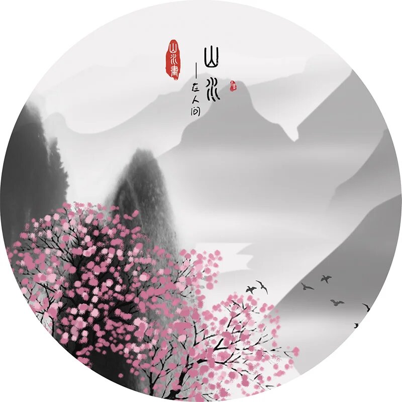 Набор для вышивки крестом zozack Новый китайский Zen весна, Розовый, MY-FJ0737, 9CTCotton 60x60cm