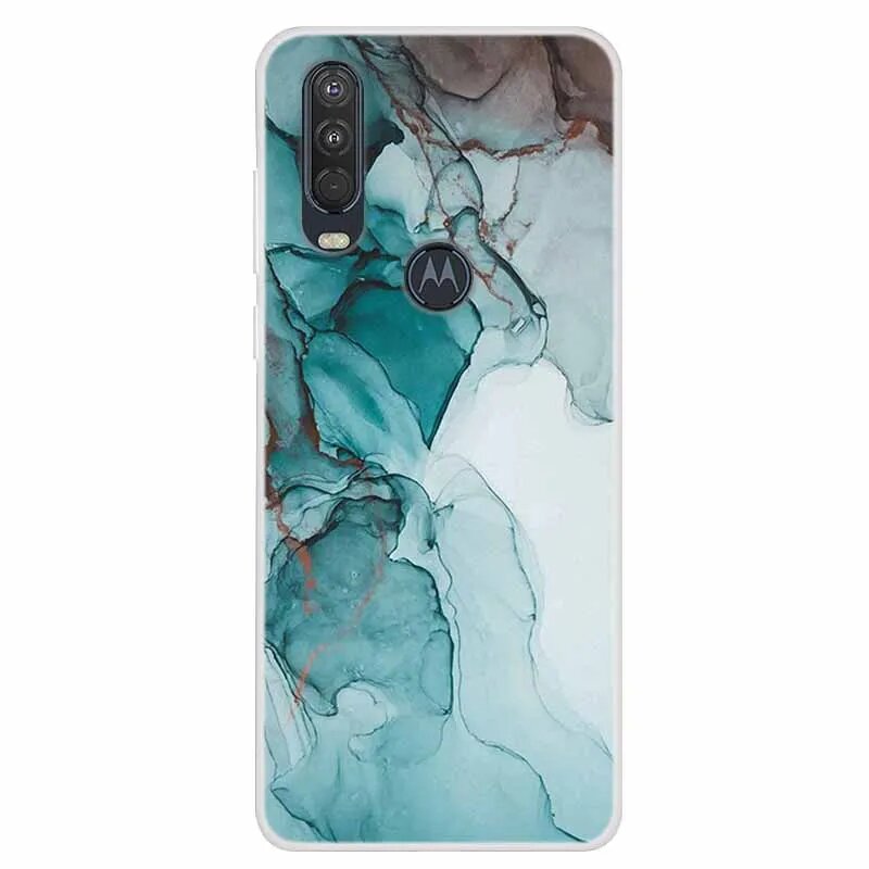 Чехол Motorola One Action, серебристо-розовый, силикон