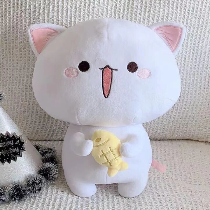 Kawaii Mitao Плюшевые кошки Bandai Белый, White 35cm