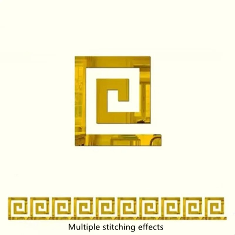 Золотые зеркальные наклейки 10x10 см (10 шт.)