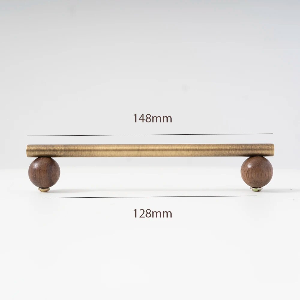 Ручки для шкафов TINYHOB бронза + орех C-7881-D-128mm