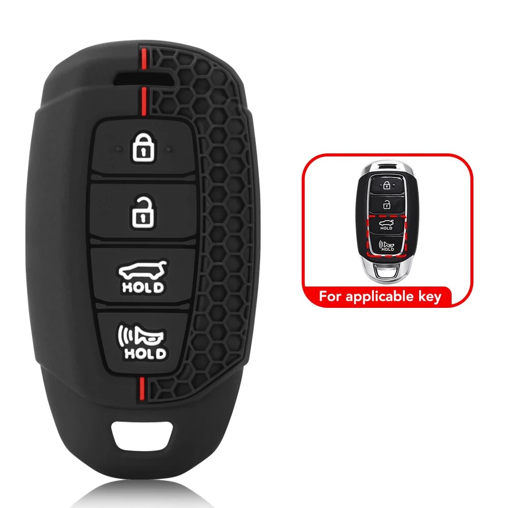 Силиконовый чехол для ключа Hyundai, Button Tepy A, черный