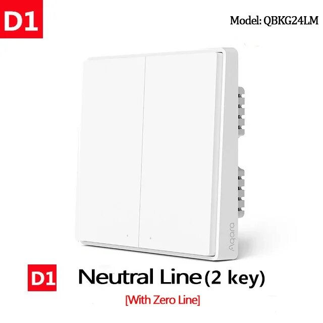 Умный настенный выключатель Aqara D1 C1 ZigBee, беспроводной переключатель для умного дома, цвет под золото, без нейтрального провода, работает с приложением Mijia homekit
