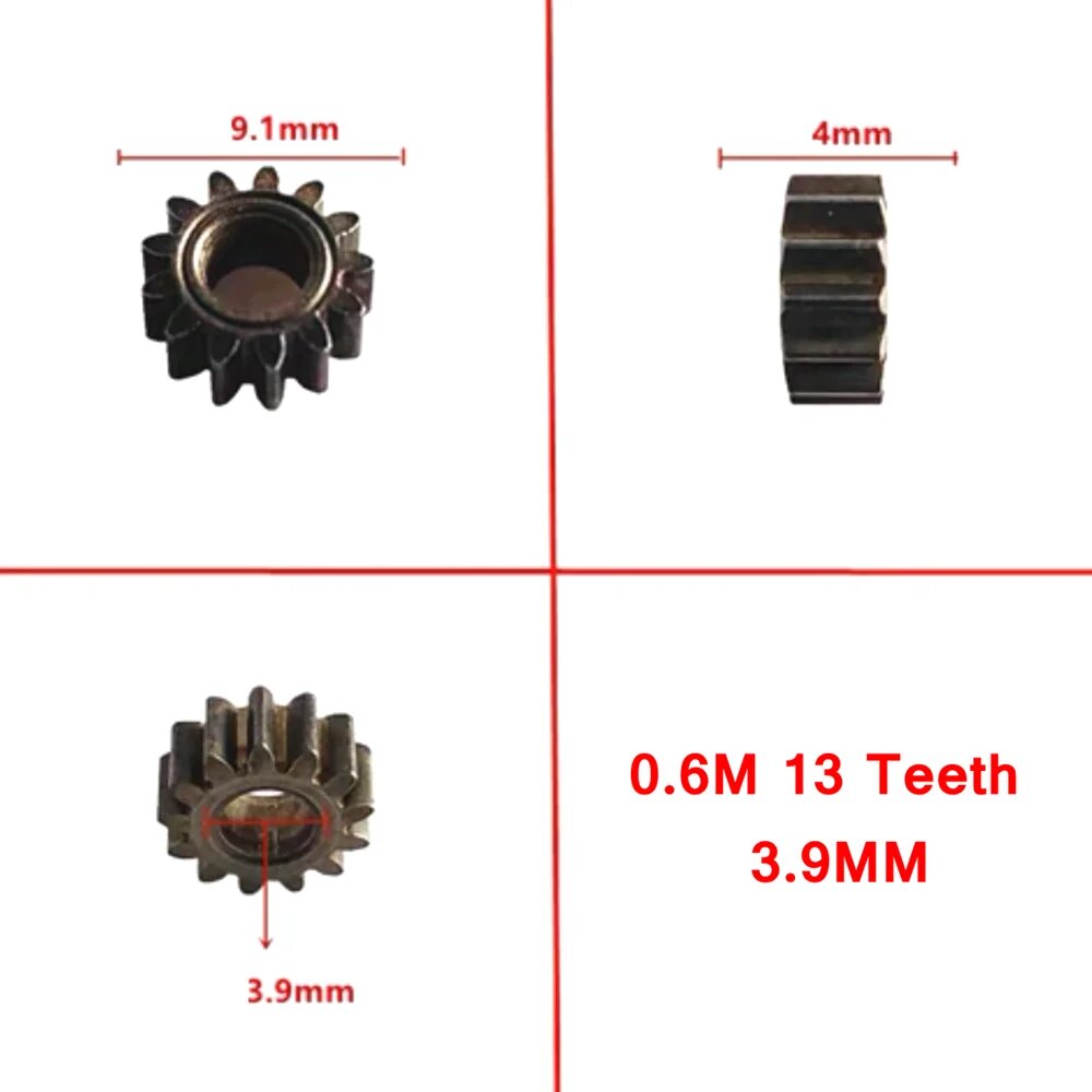 Запчасти для дрели 550/775, шестерни 6/7/8/9/11/12/13/14/15/16 зубов 0.6M 13T 3.9mm