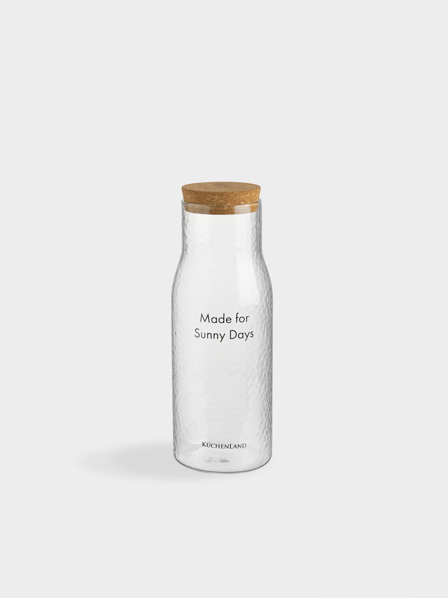 Бутылка для напитков, 1 л, стекло Б/пробка, Made for sunny days, Ripply font, Kuchenland