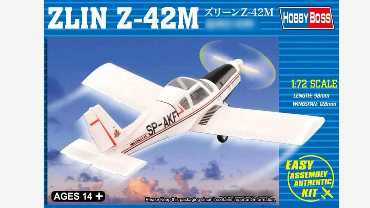 Hobby Boss 80299 Сборная модель самолета Zlin Z-42M, масштаб 1:72, белый цвет, возраст 14+ — фото 1