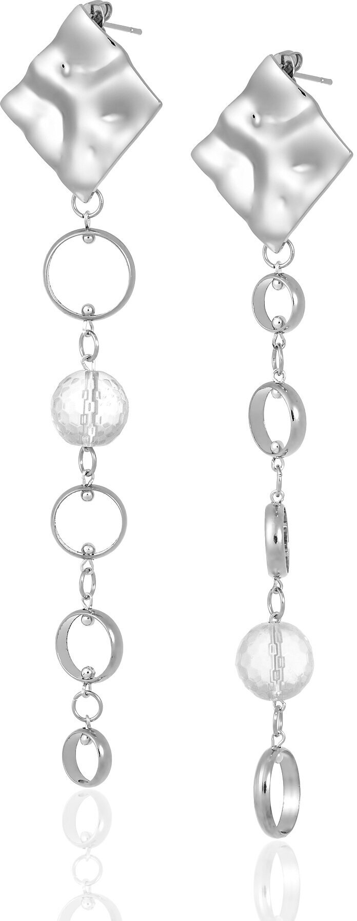 Серьги непарные, горный хрусталь