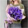Моно букет из синих ирисов 17 шт в упаковке с каймой Ver Flowers