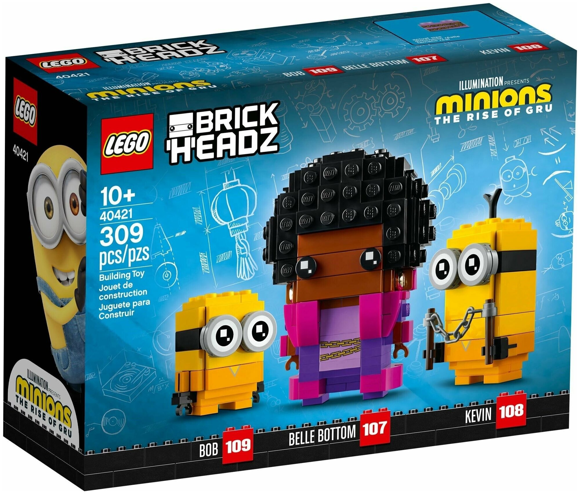 Конструктор LEGO Minions BrickHeadz 40421 Сувенирный набор Белботтом, Кевин и Боб