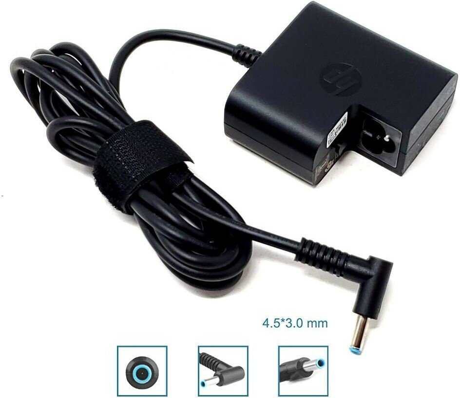 Зарядное устройство для ноутбука HP, 853605-001, 19.5V - 3.33A, (Штекер: 4.5x3.0мм с иглой) 65 Вт Квадратный