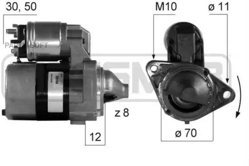 Стартер 12V 0,7KW